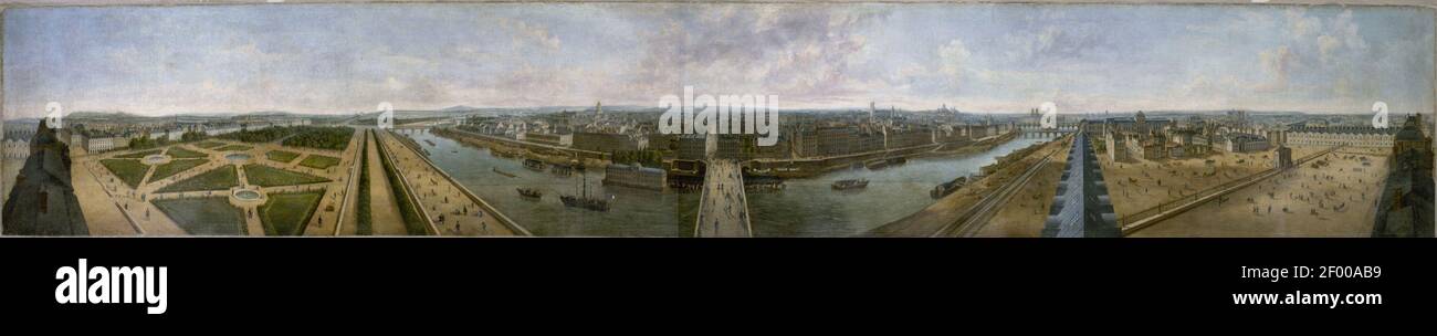 Pierre Prévost, Panorama de Paris pris du toit du pavillon de Flore ...