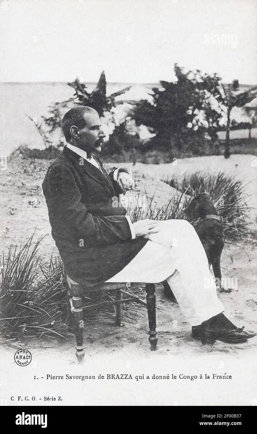 Pierre Savorgnan de Brazza qui a donné le Congo à la France Stock Photo ...