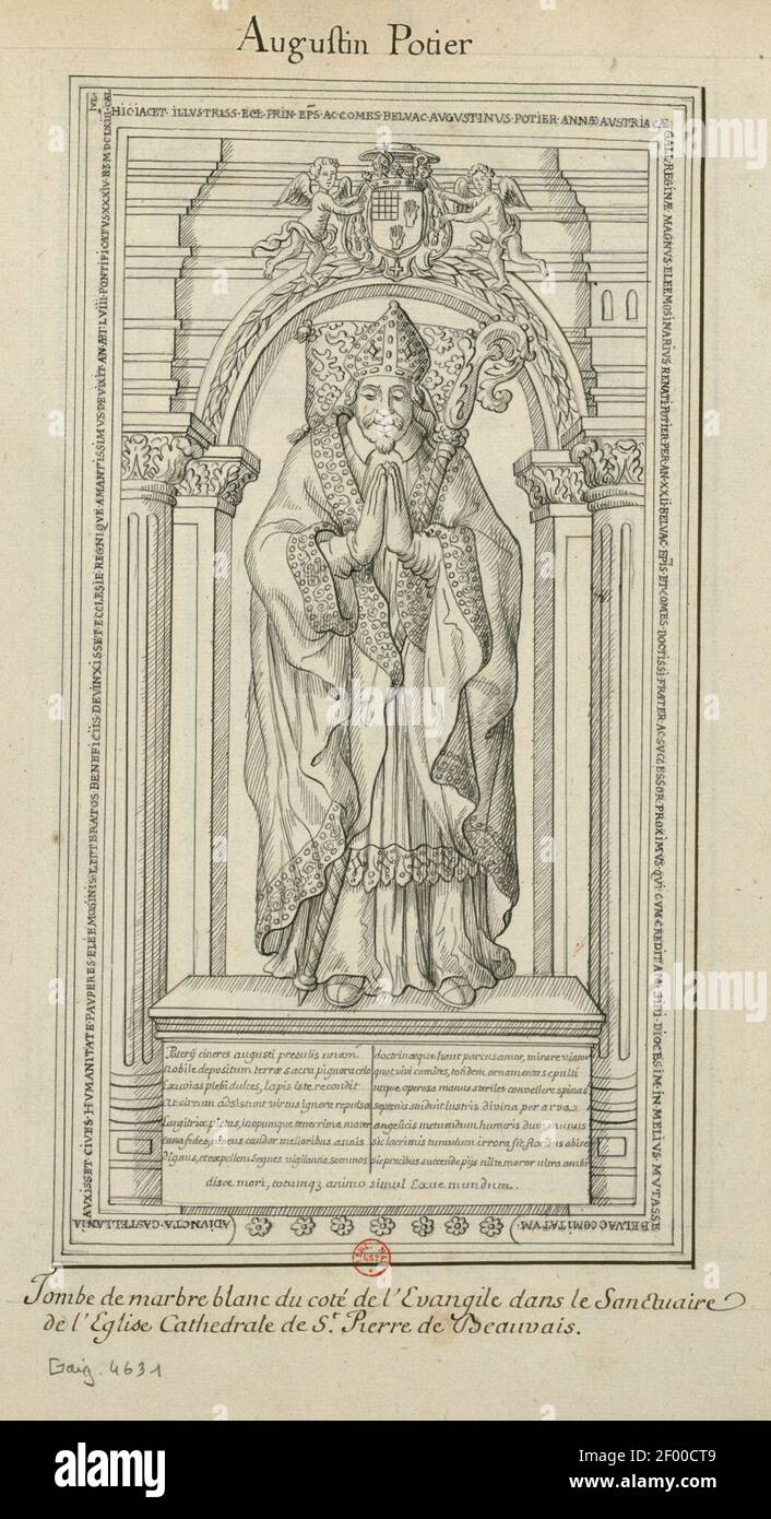 Pierre tombale d'Augustin Potier (original Stock Photo - Alamy