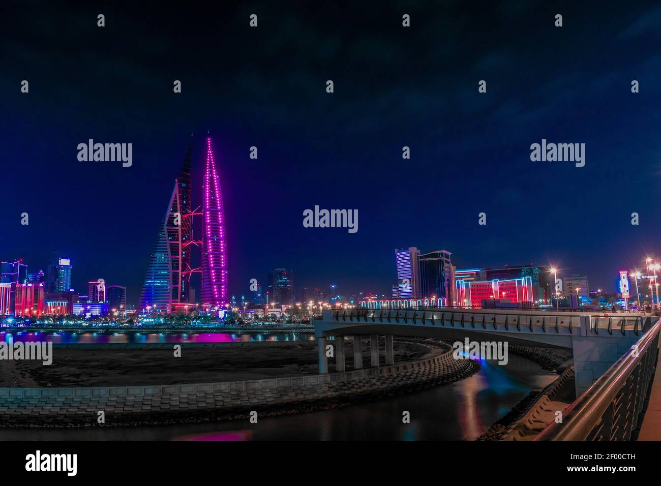 MANAMA, BAHRAIN - Jan 01, 2020: View of Bahrain World Trade Center a ...