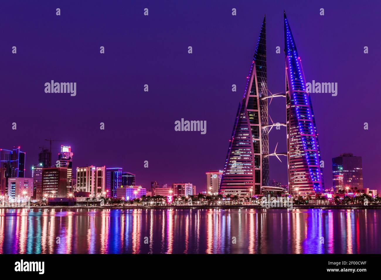 MANAMA, BAHRAIN - Jan 01, 2020: View of Bahrain World Trade Center a ...
