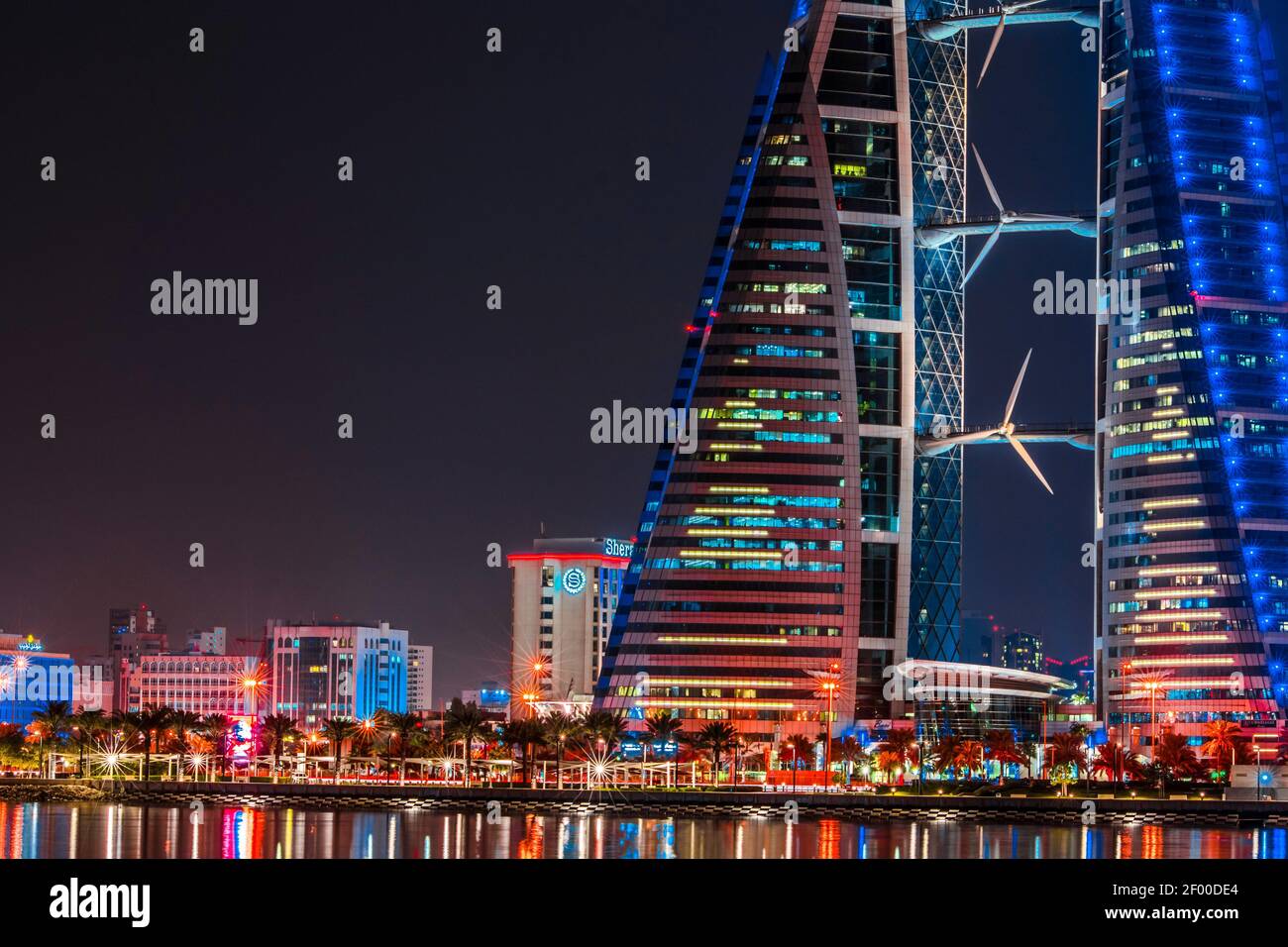 MANAMA, BAHRAIN - Jan 01, 2020: View of Bahrain World Trade Center a ...