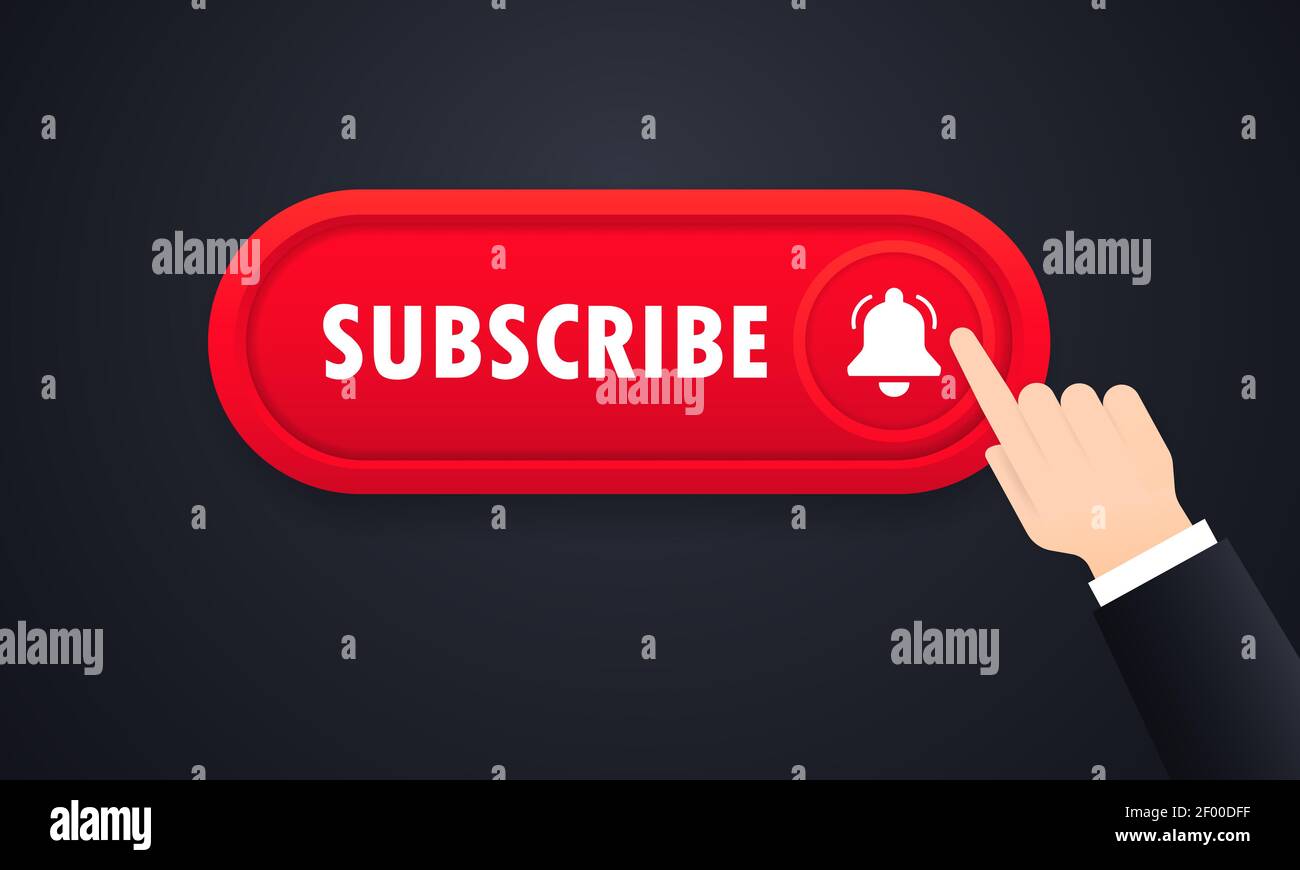 Subscribe button. Chennel subscription. Social media concept. Vector on isolated white ...