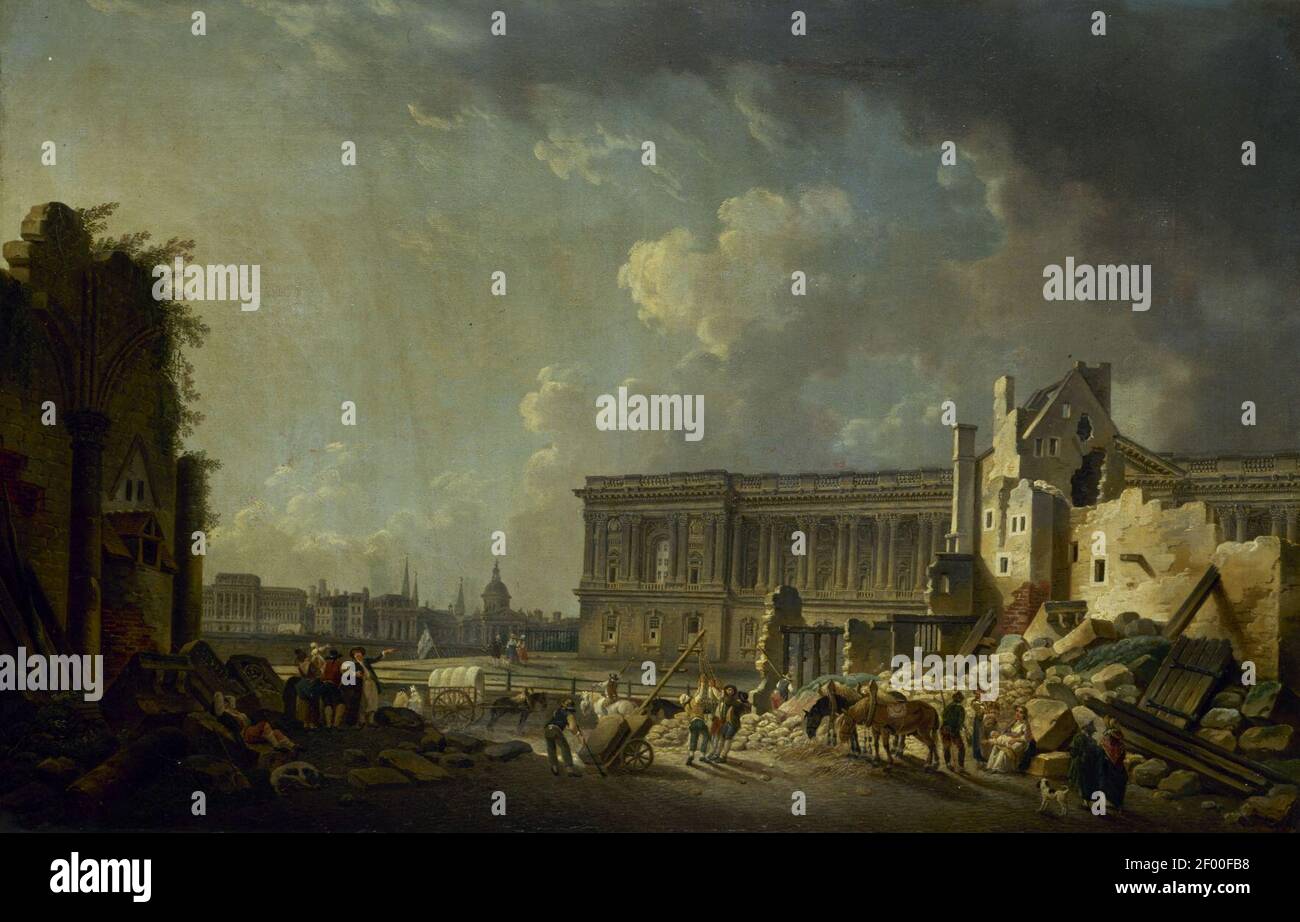 Pierre-Antoine Demachy - Clearing the Area in front of the Louvre ...