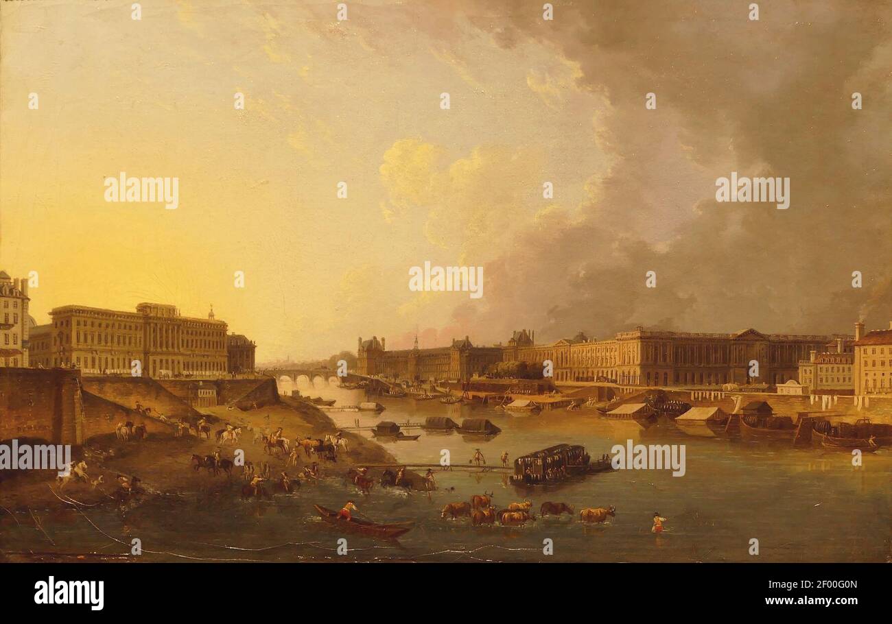 Pierre-Antoine Demachy Vue de Paris 1783 Stock Photo - Alamy