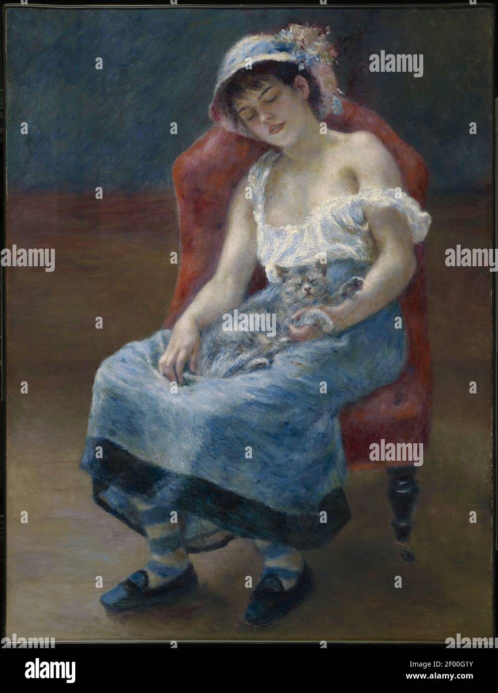 Pierre-August Renoir Sleeping Girl with a Cat Stock Photo - Alamy