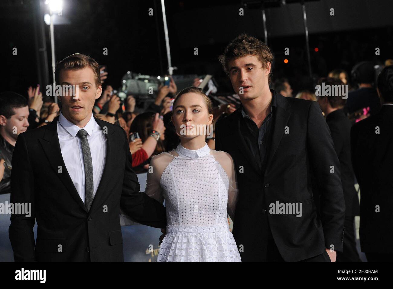 Jake Abel, Saoirse Ronan and Max Irons. 12 November 2012, Los Angeles ...