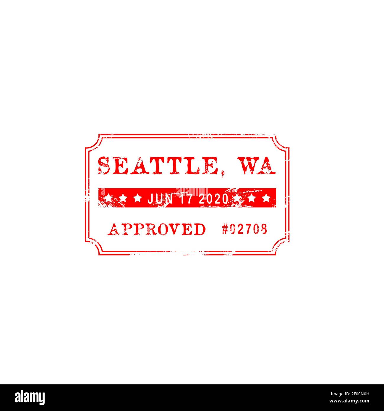 Seattle approved stamp seal isolated grunge sign of approval. Vector ...