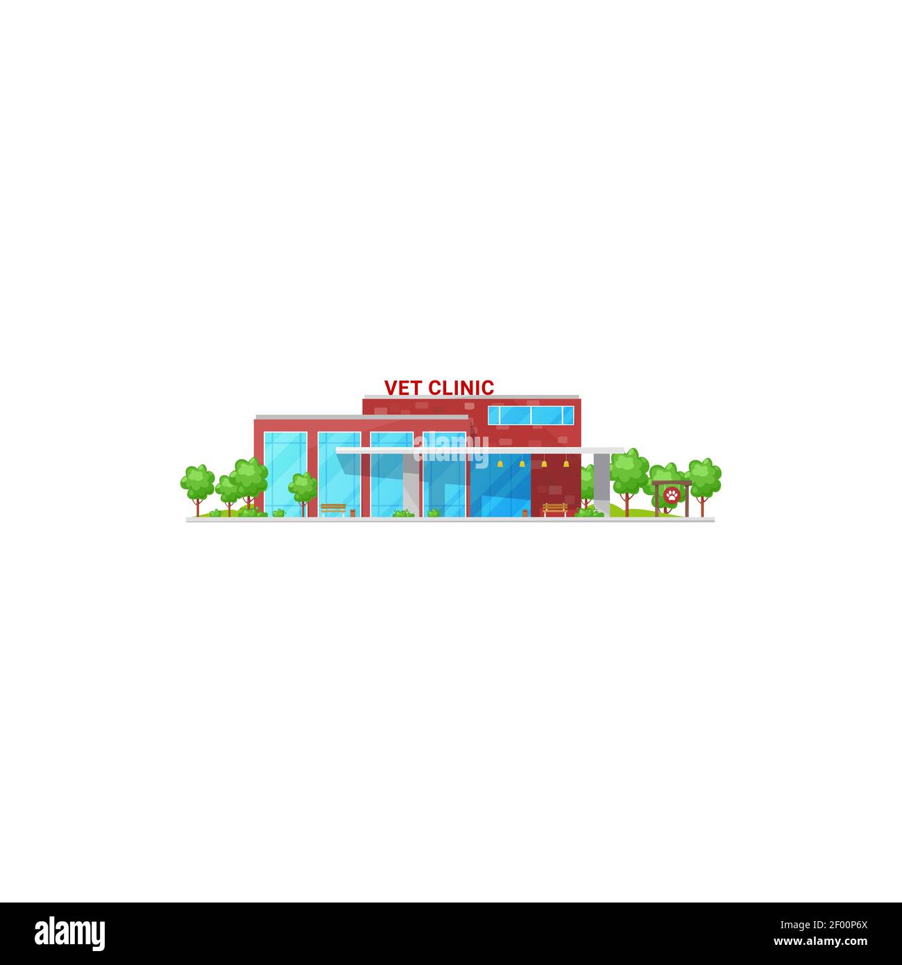 Modern vet clinic building isolated animals healthcare center. Vector ...