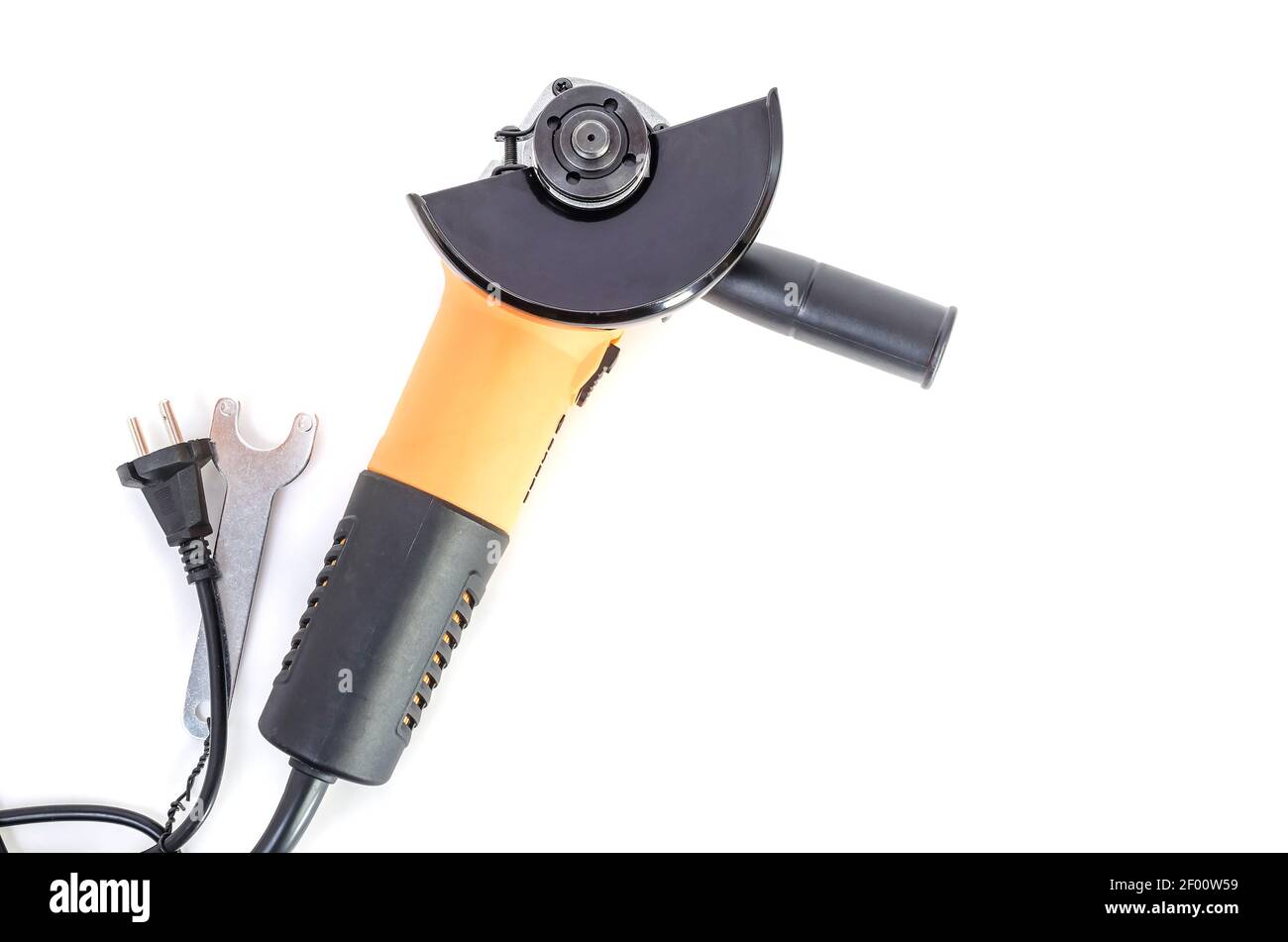 Angle grinder isolated on white background, for working with metal and ...