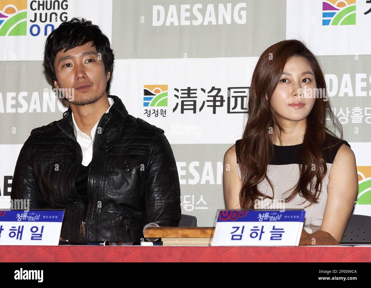 21 November 2012 - Seoul, South Korea : (L to R) South Korean actor ...