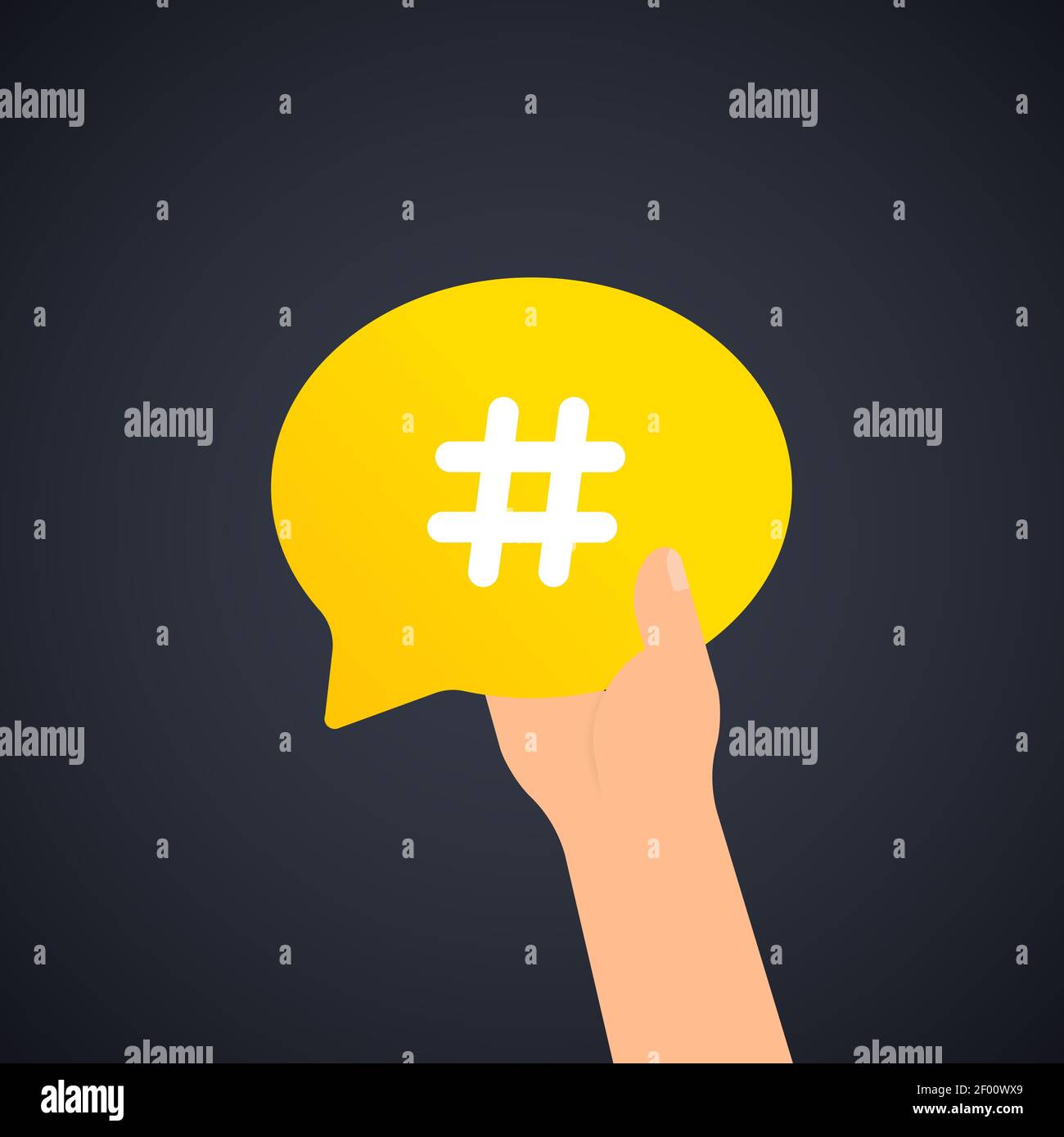 Hashtag icon. Social media concept. Vector on isolated white background ...