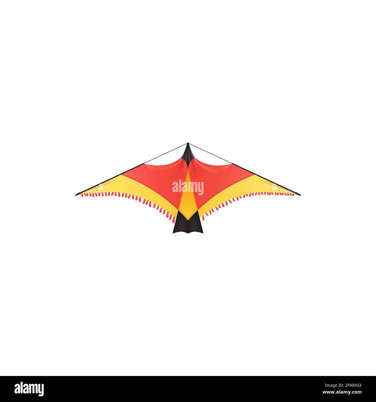 Kite Vector Kite In Shape Of Eagle Bird In Sky Isolated Kids Toy.