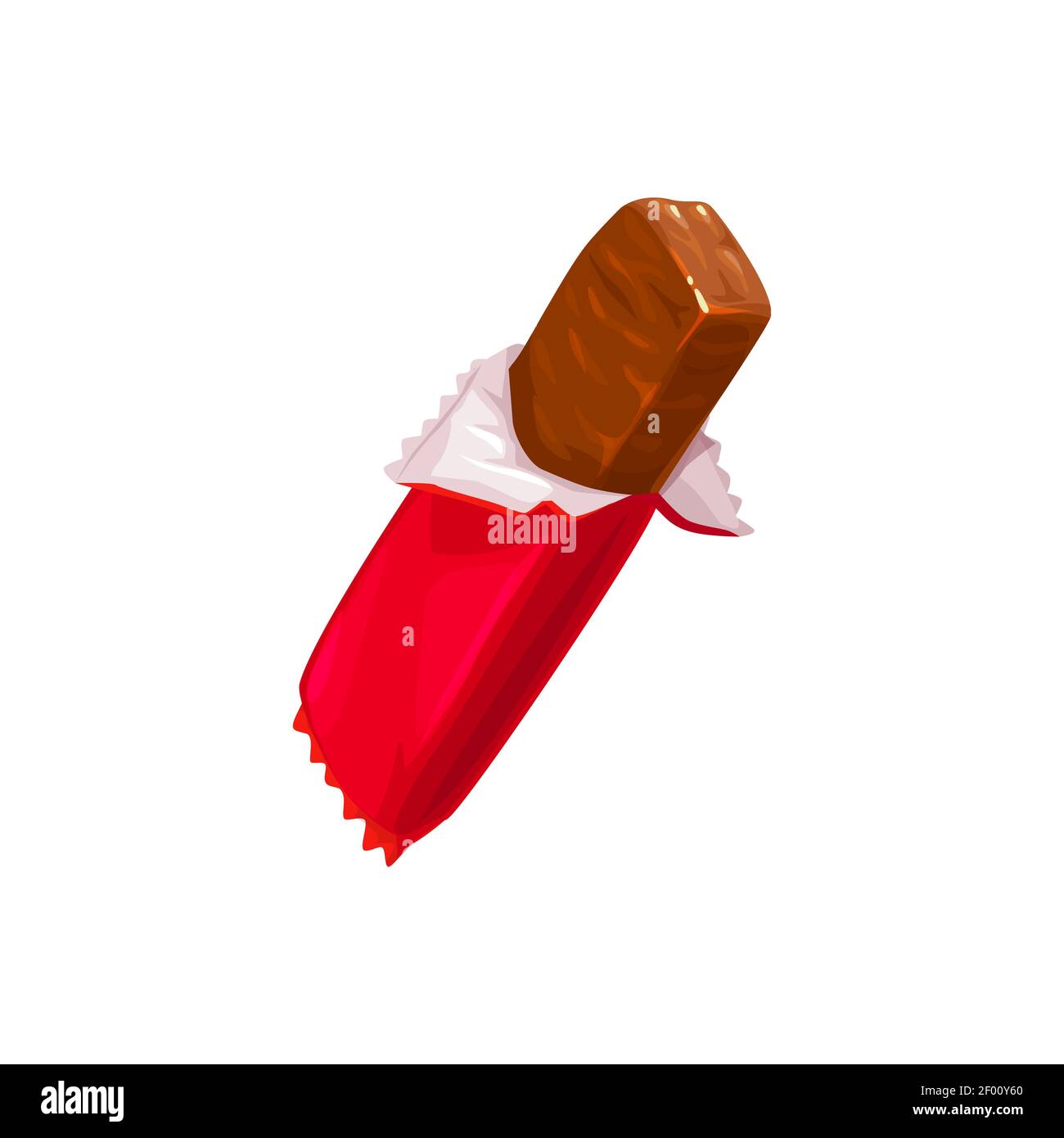 Chocolate bar, candy snack in wrapper package, vector isolated icon ...