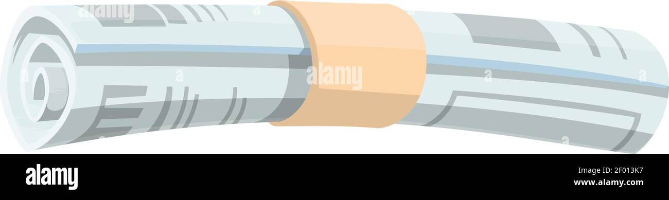 Roll of newspaper vector isolated icon. Scroll of publications, press ...