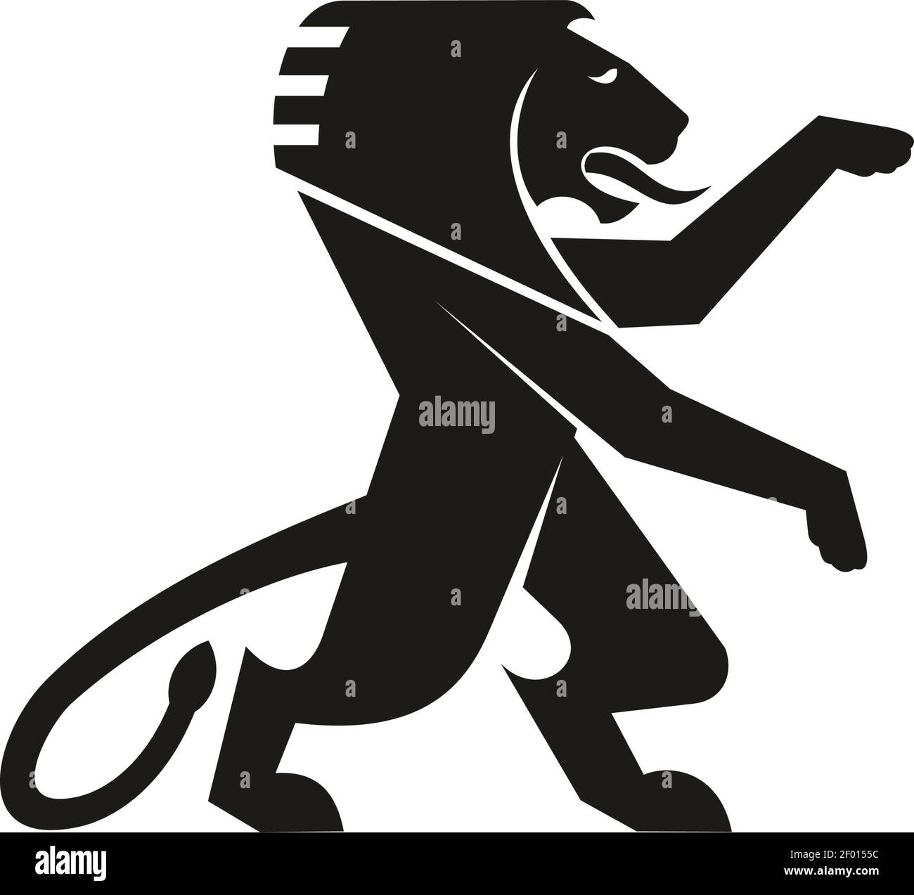 Mythical creature, isolated heraldry black korean dragon with four toes ...
