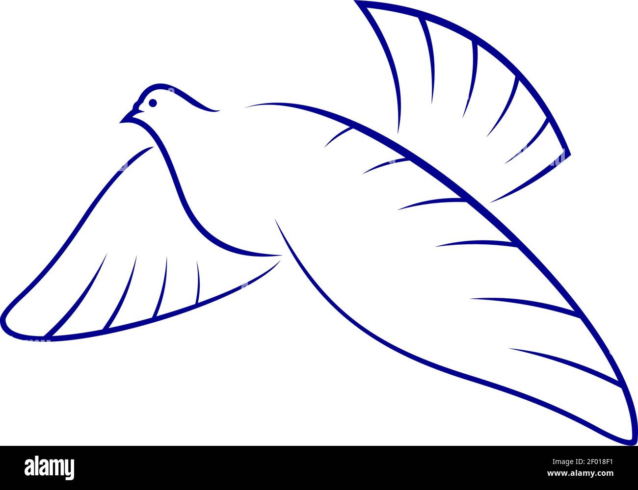 Dove symbol of piece and hope isolated bird. Vector flying pigeon ...