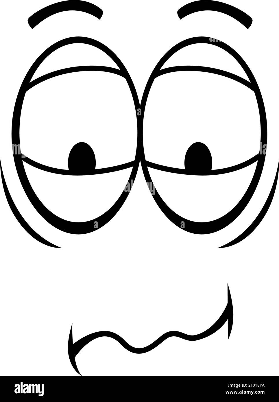 Disappointed emoji, upset emoticon emotion isolated. Vector face ...