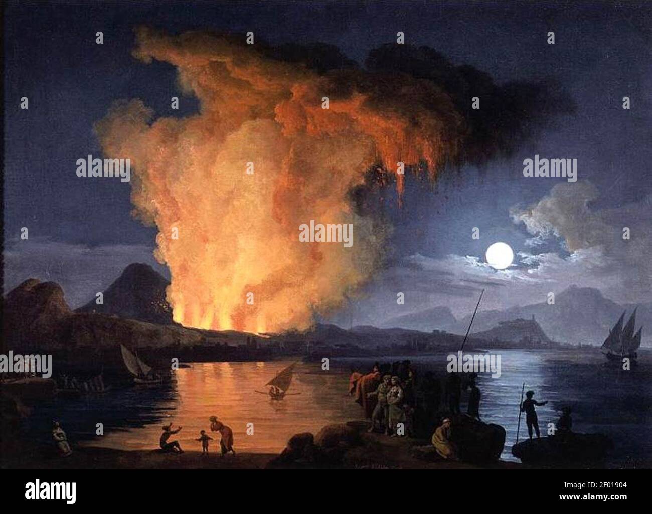 Pierre-Jacques Volaire - View of the Eruption of Mount Vesuvius Stock ...