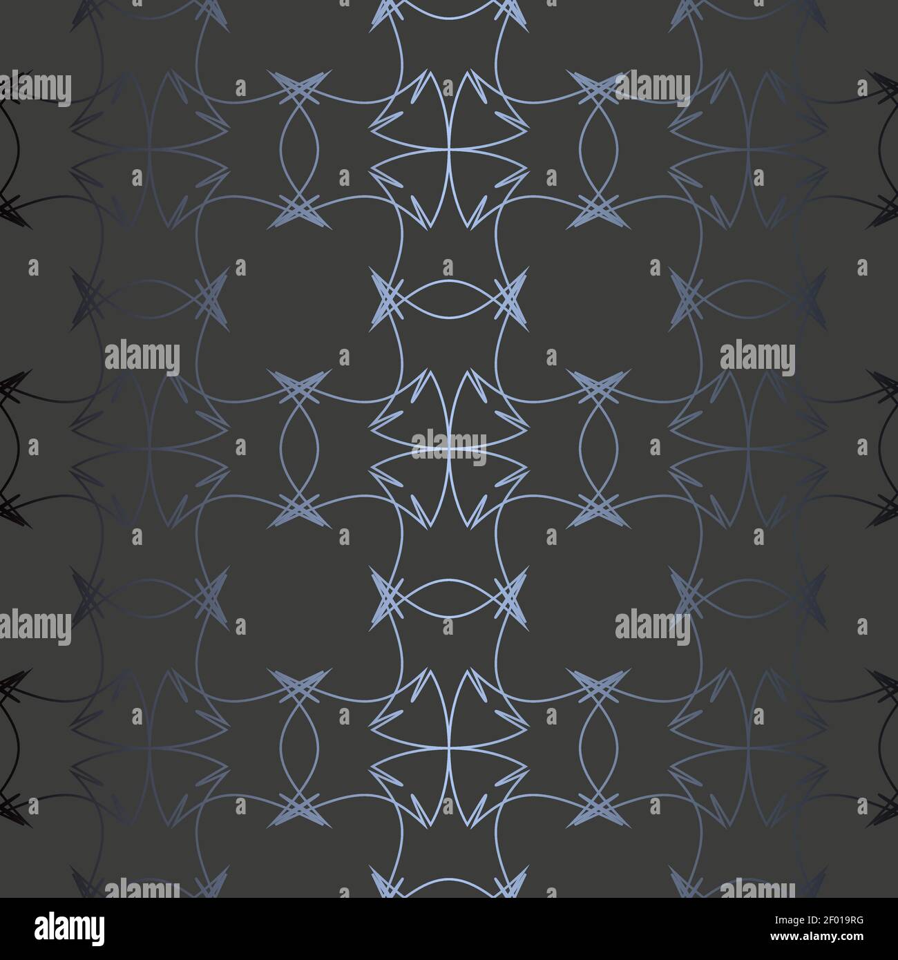 Abstract vector ornamental geometric seamless silver pattern. Dark gray, graphite, black ...