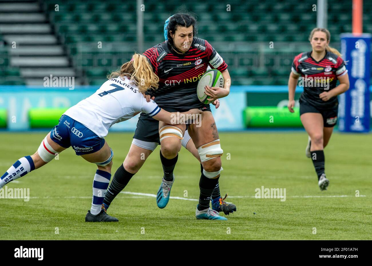 London, UK. 06th Mar, 2021. Emma Taylor of Saracens Women being ...