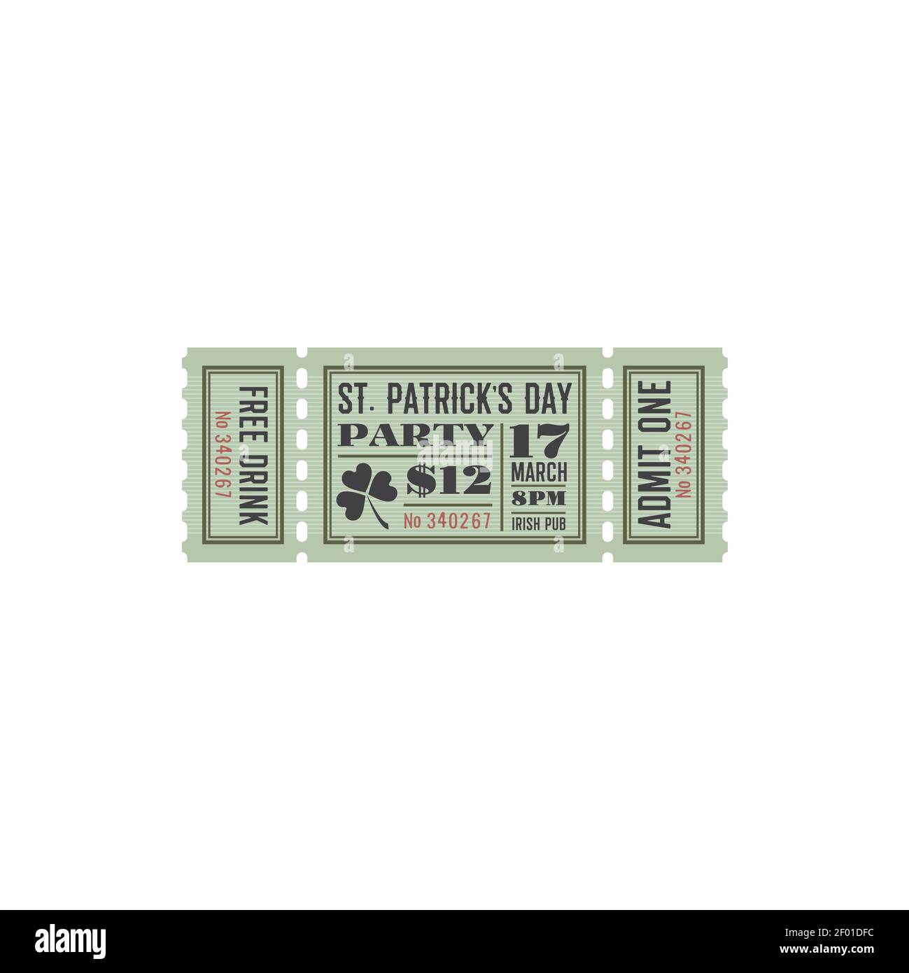 Admit one to Saint Patricks day show, entry ticket template with free ...