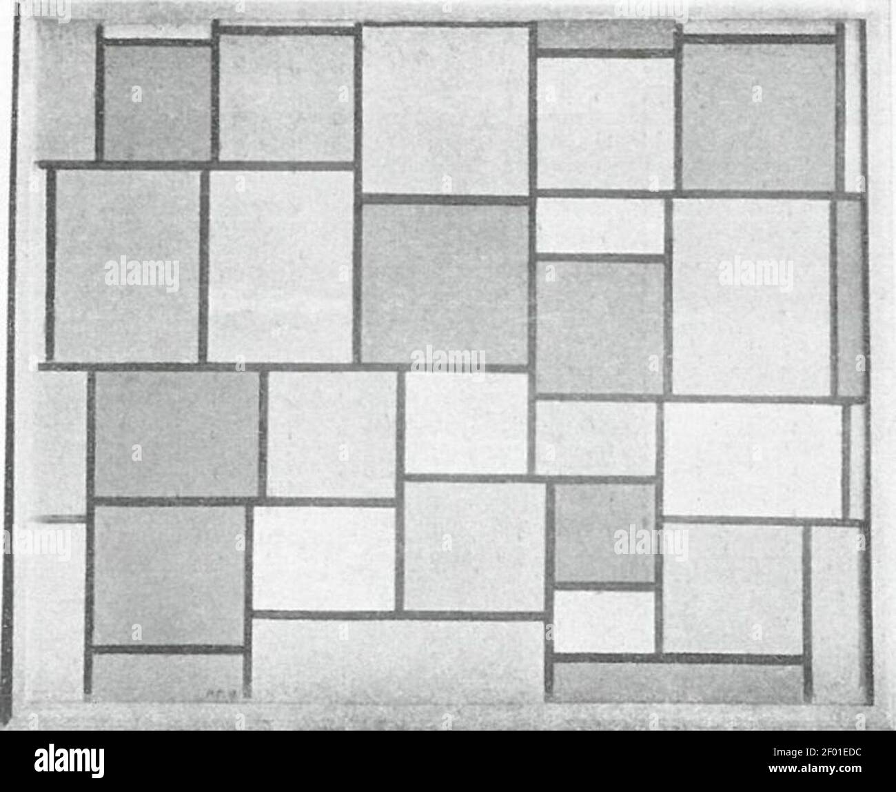 Piet Mondriaan - Composition with color planes and gray lines 3 Stock ...