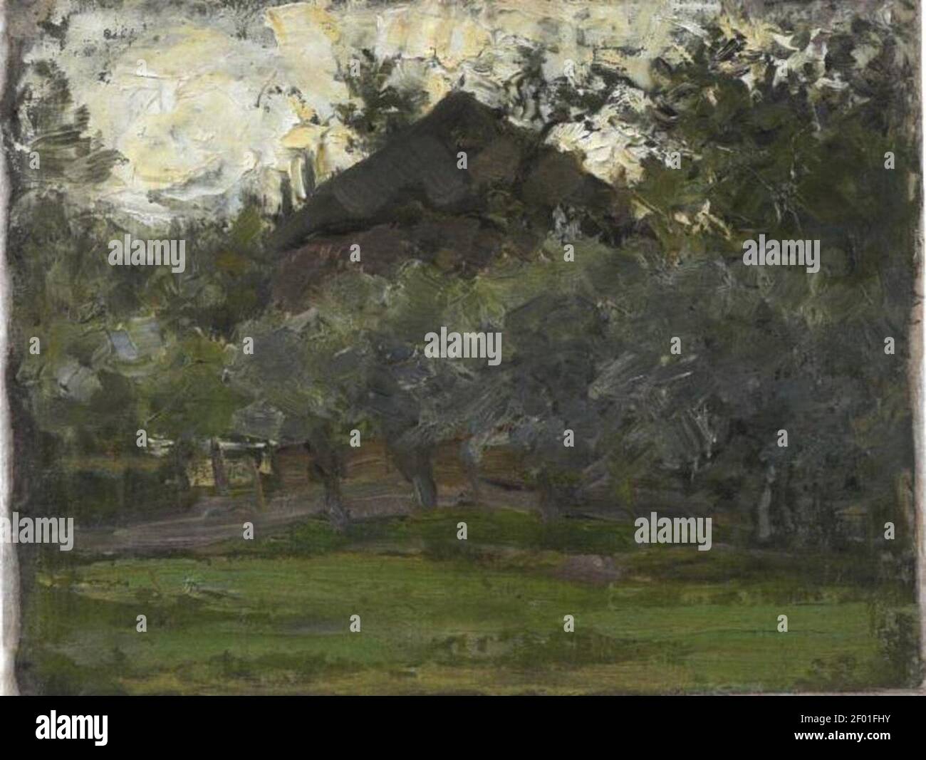 Piet Mondriaan - Hooimijt achter een rij bomen Stock Photo - Alamy