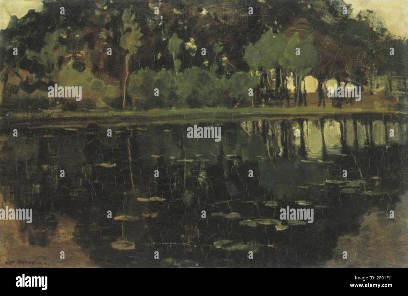Piet Mondriaan - Geinrust farm with truncated tall trees and saplings ...