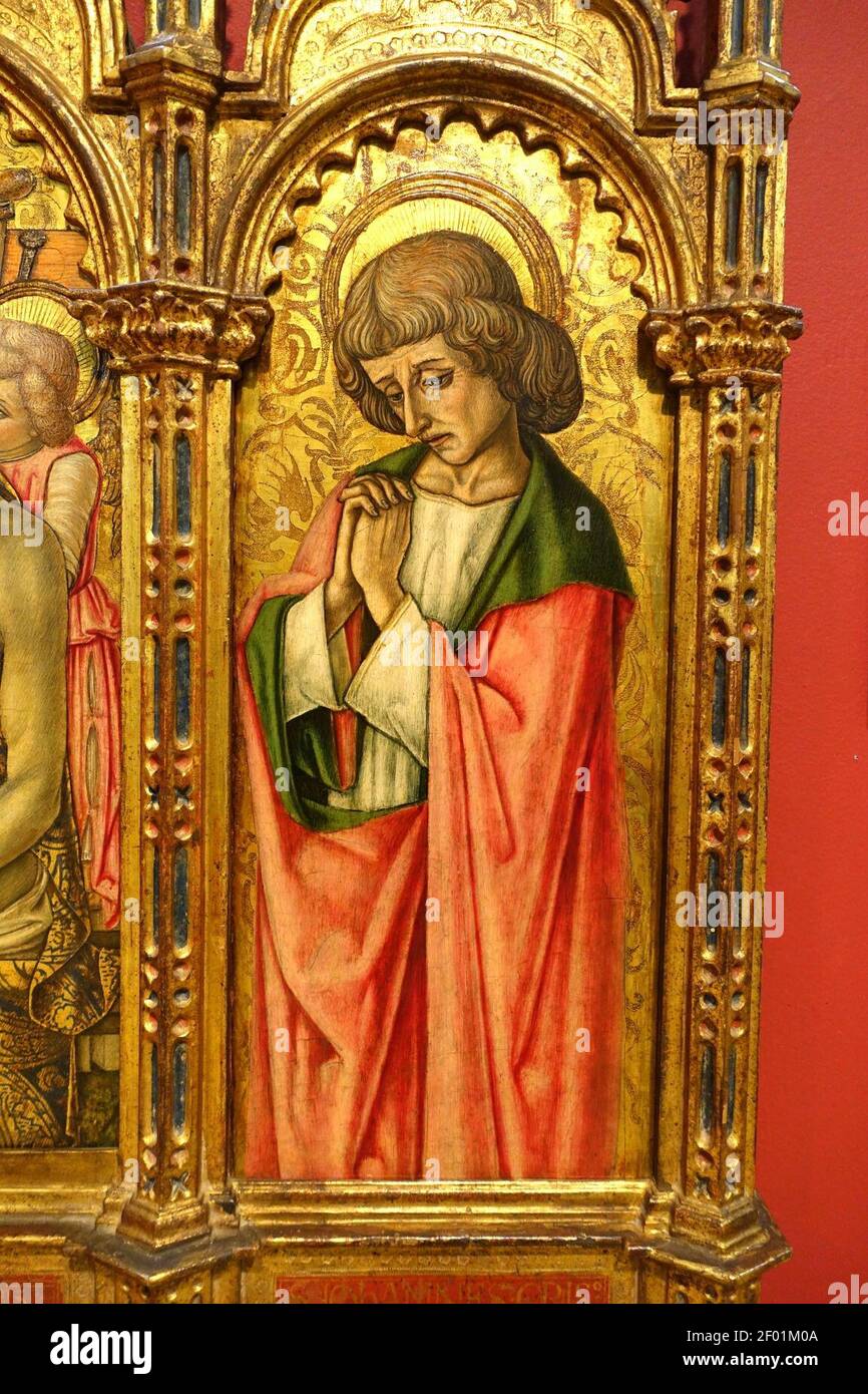 Pieta by Vittorio Crivelli, detail 3 of 3, c. 1481, tempera on wood ...