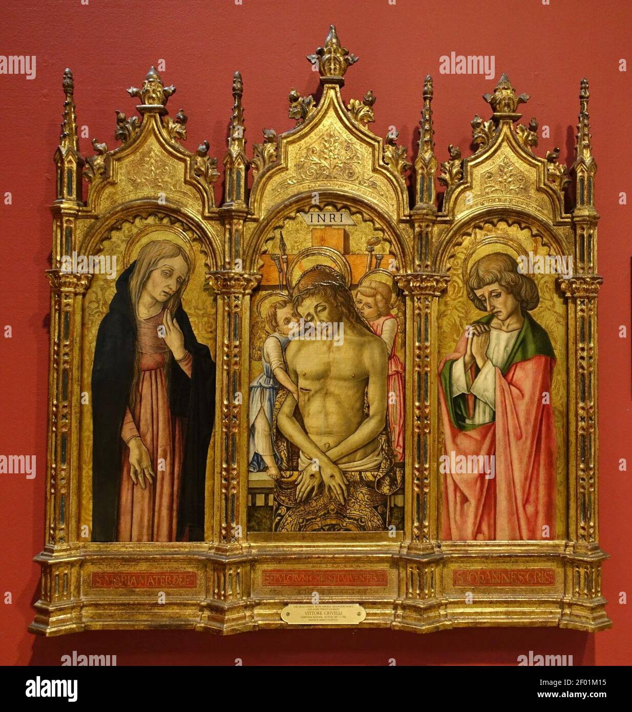 Pieta by Vittorio Crivelli, c. 1481, tempera on wood panel Stock Photo ...