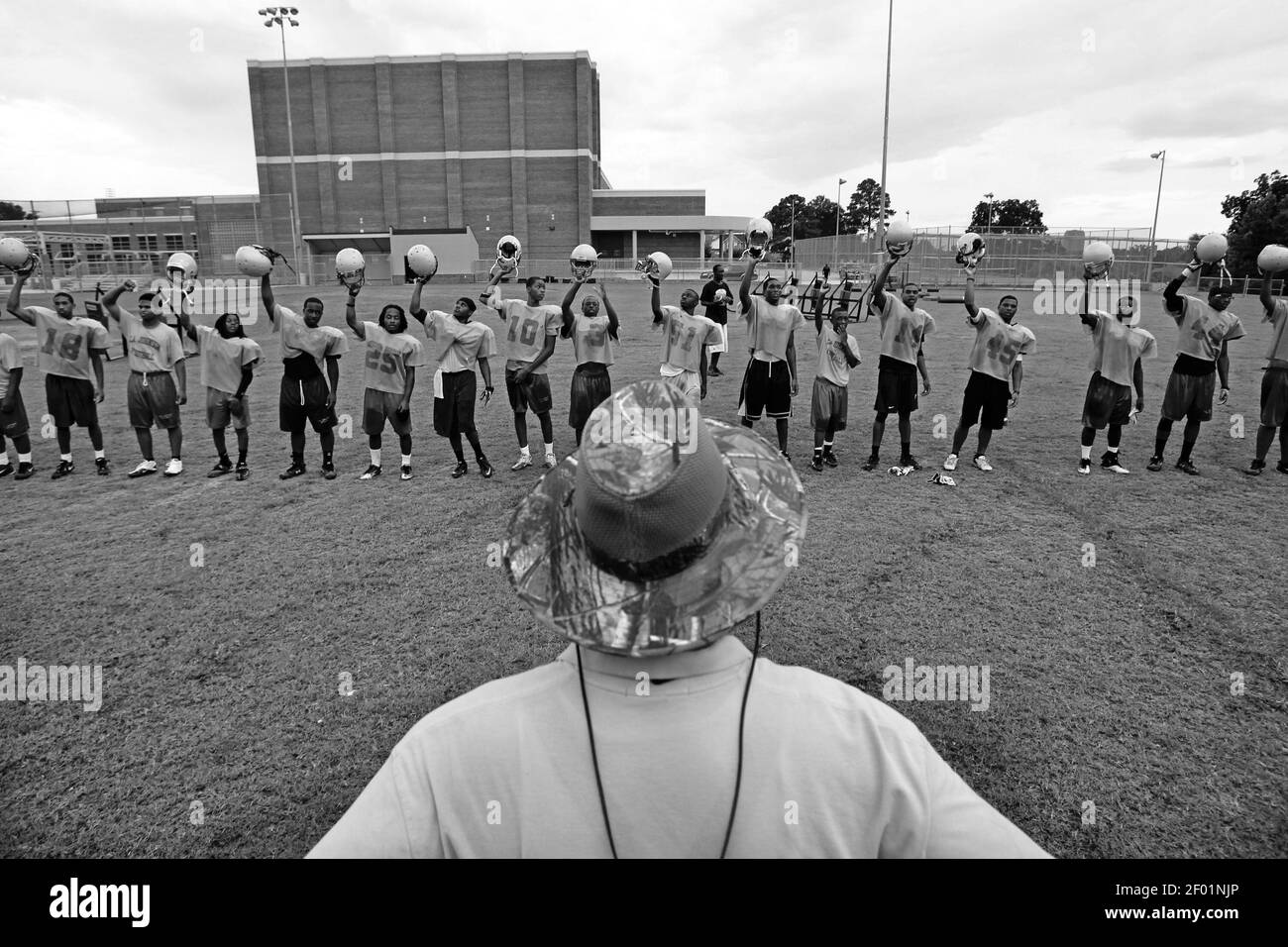 Jerry Jackson lines up his team after practice. His goal is to make ...