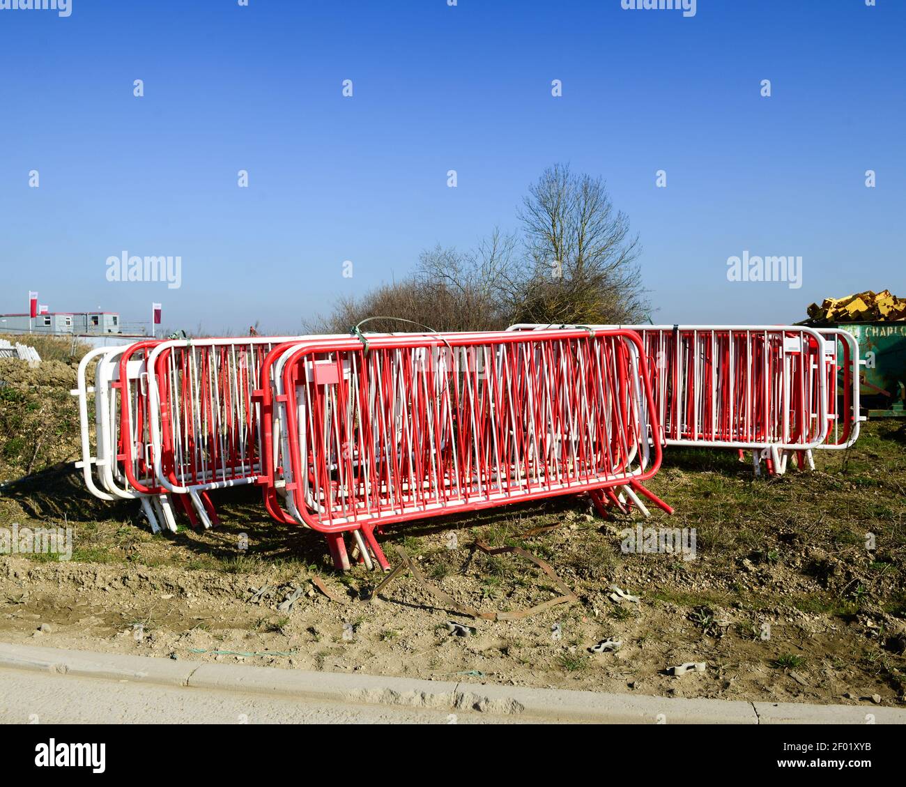 Cambridge, Uk, 06-02-2021. A cluster of Temporary security barriers ...