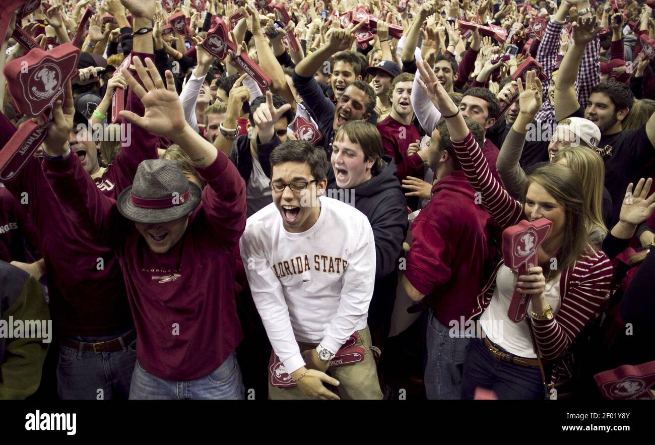 Florida State fans storm the court to celebrate following a 90-57 ...