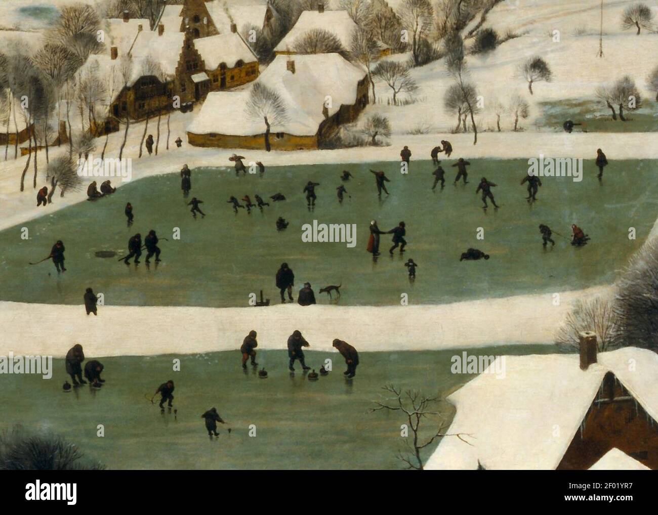 Pieter Bruegel the Elder - Hunters in the Snow (Detail, Winter Games ...