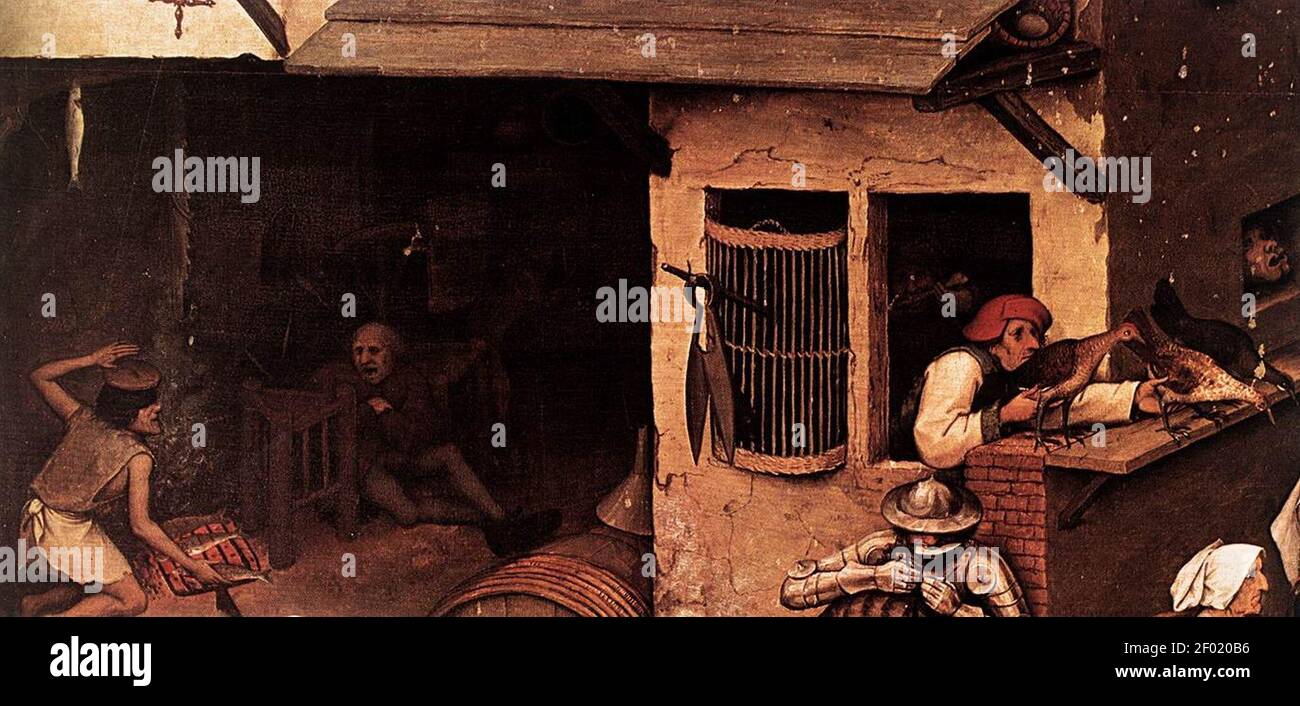 Pieter Bruegel the Elder - Netherlandish Proverbs (detail Stock Photo ...