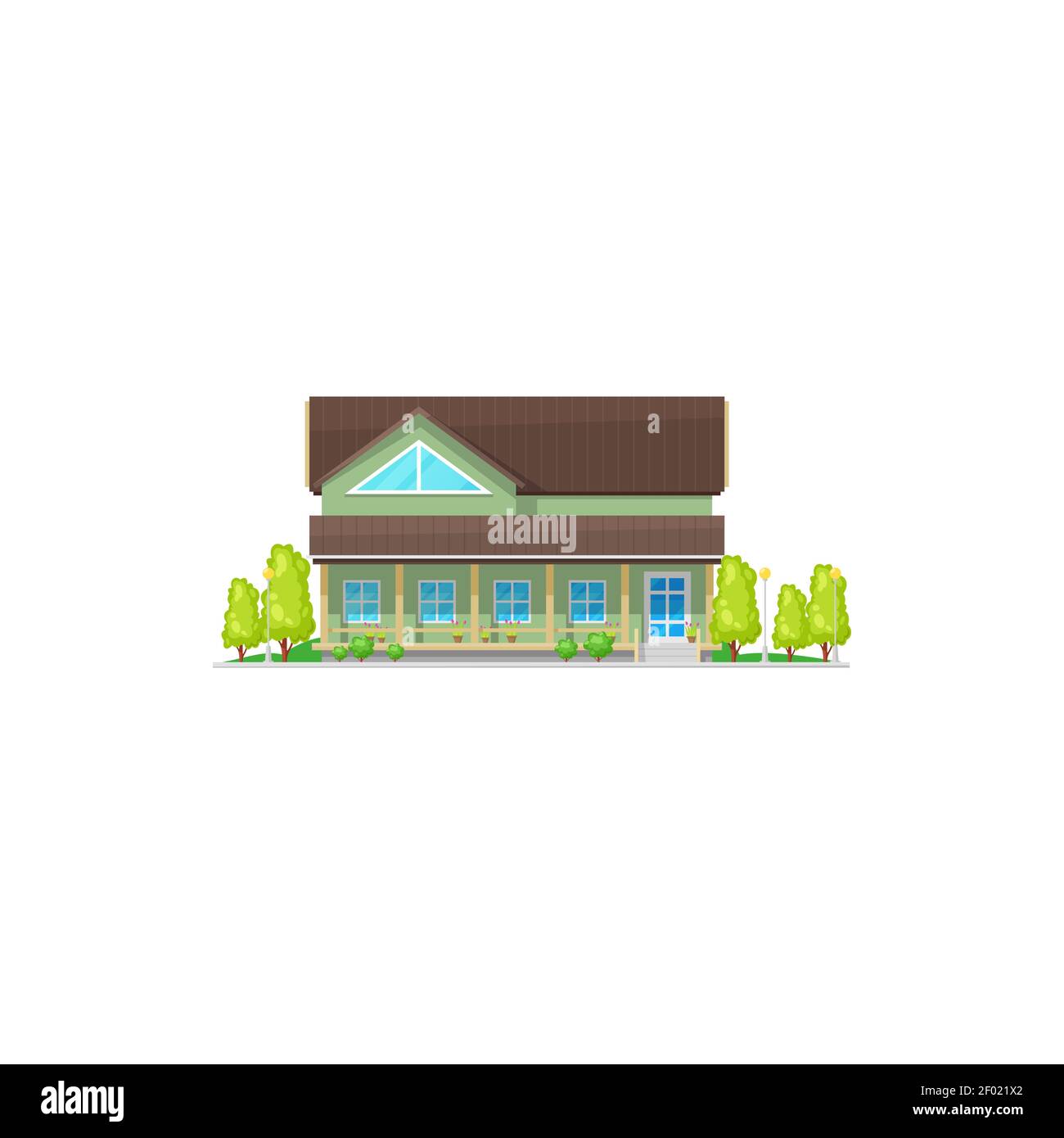 External view of town house, modern country cottage villa isolated ...