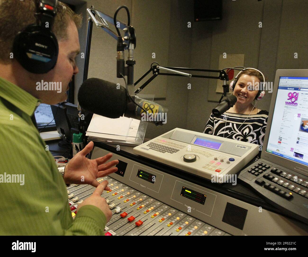 WKDD radio personalities Keith Kennedy, left, and Jenn Ryan on the air ...