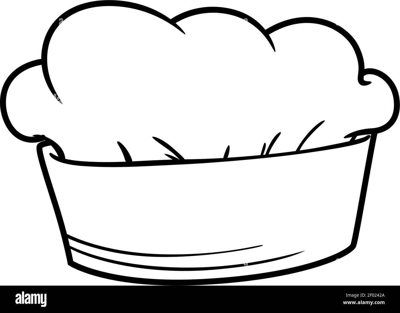 Baker hat isolated outline icon. Vector linear chefs cap, kitchener ...