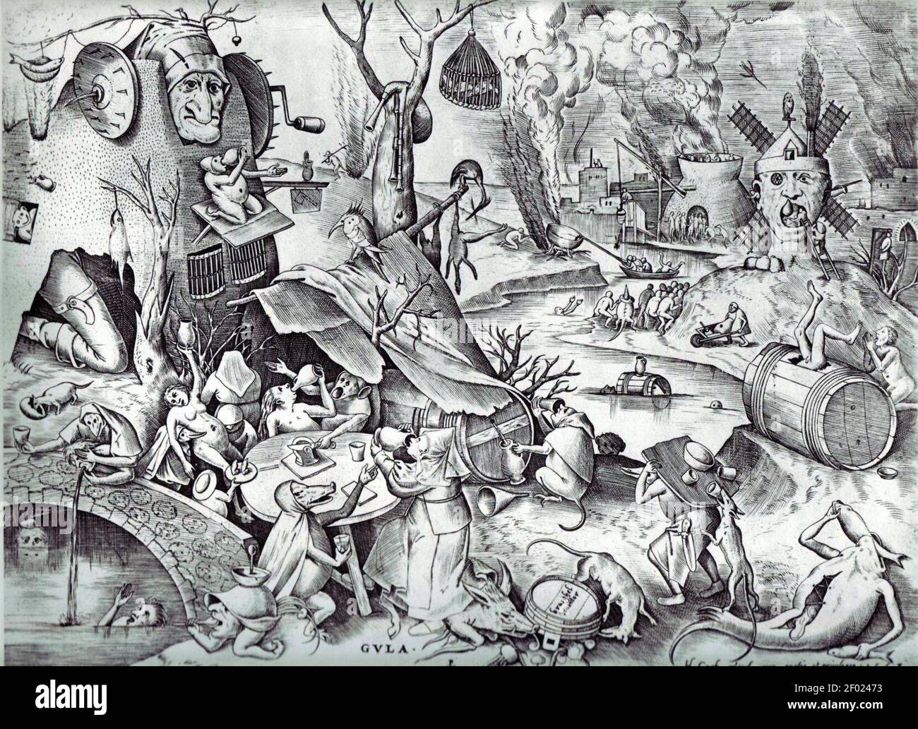 Pieter Bruegel the Elder- The Seven Deadly Sins or the Seven Vices ...
