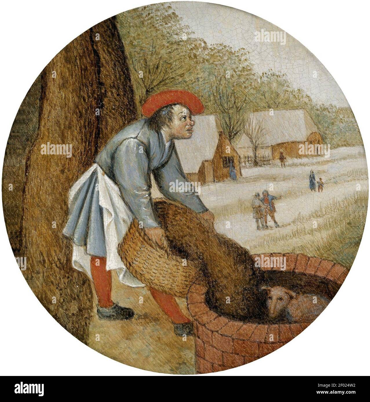 Pieter Brueghel de Jonge - De boer giet de bronnen Stock Photo - Alamy