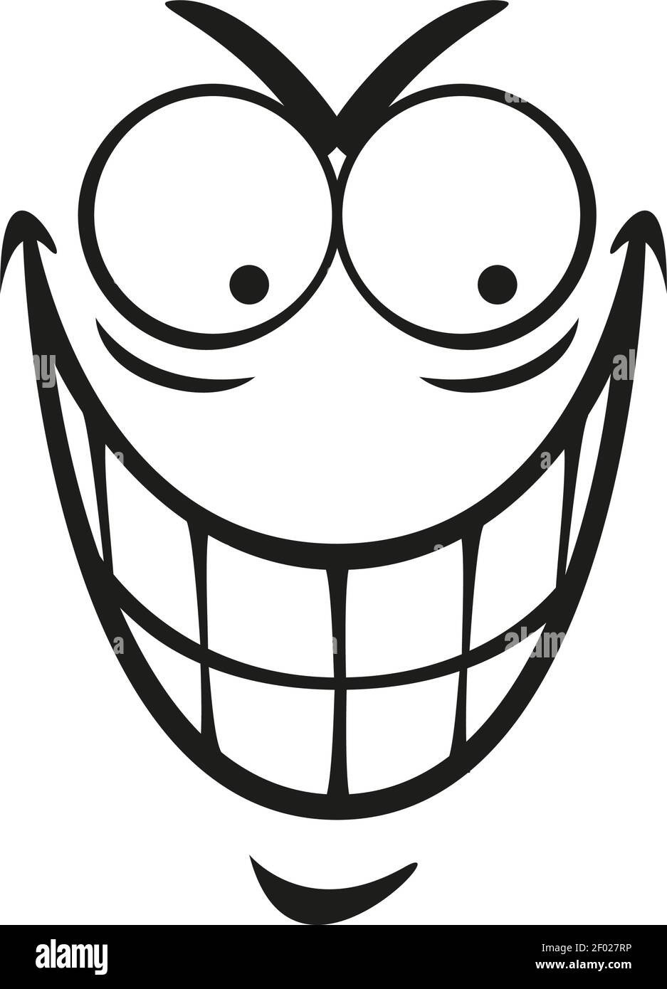 Toothed grinning emoji isolated wicked smiley emotion. Vector toothed ...