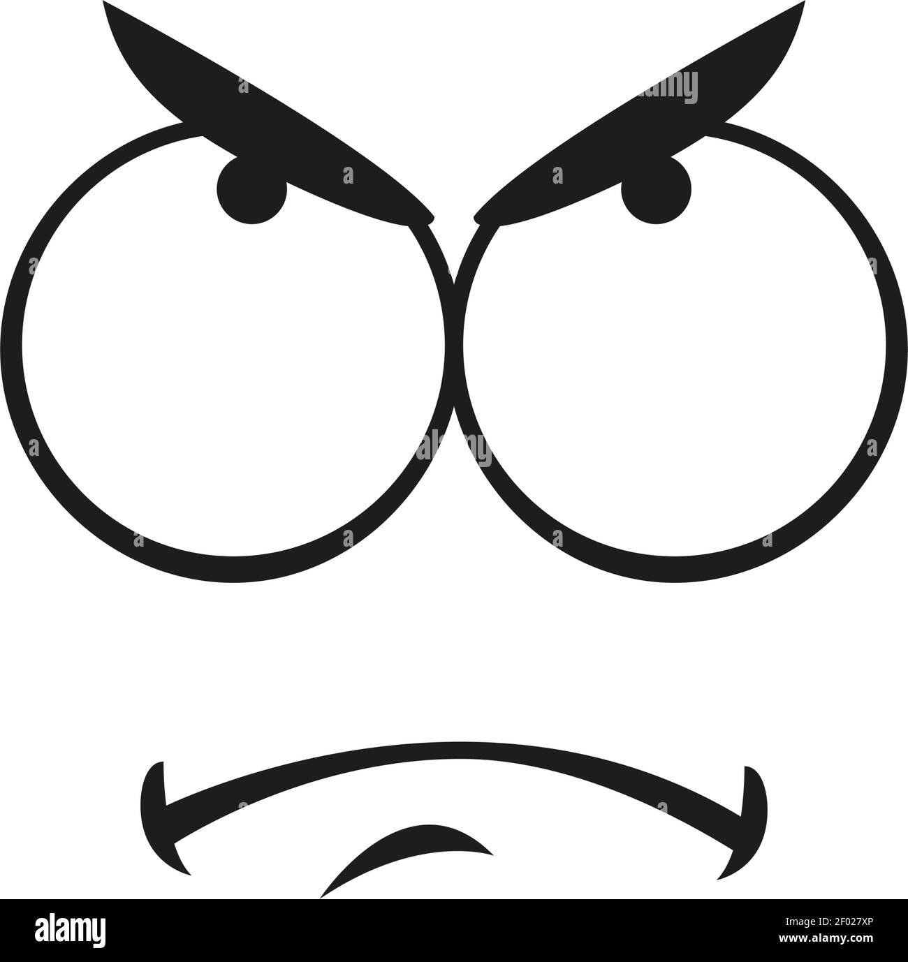 Upset smiley isolated annoyed emoji expression. Vector irritated angry ...