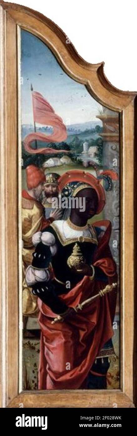 Pieter Coecke van Aelst - The adoration of the Magi triptych - Left hand side panel Stock Photo ...