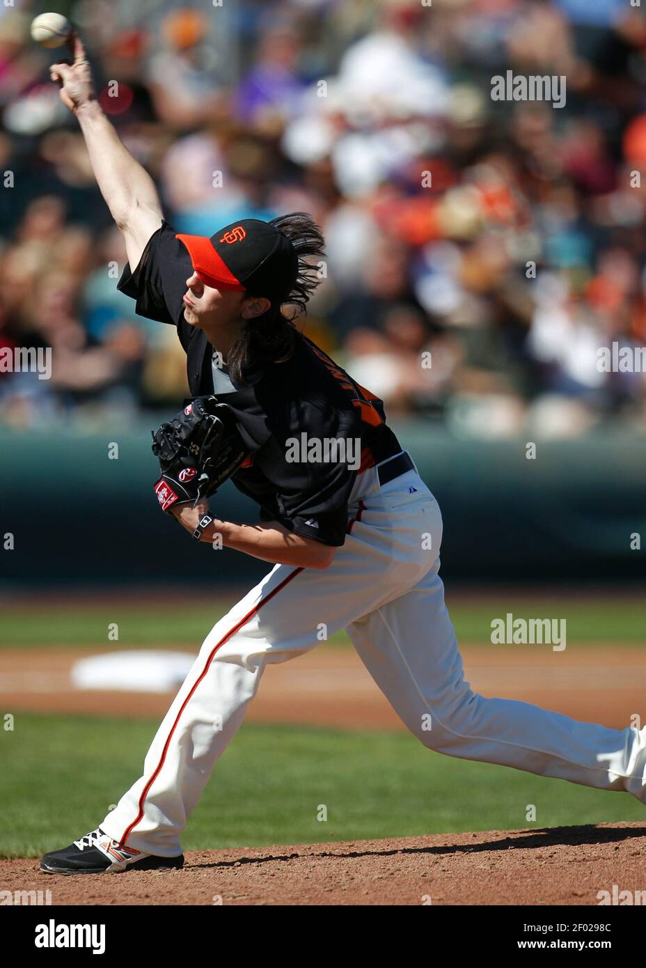 San Francisco Giants pitcher Tim Lincecum (55) throws in the second ...