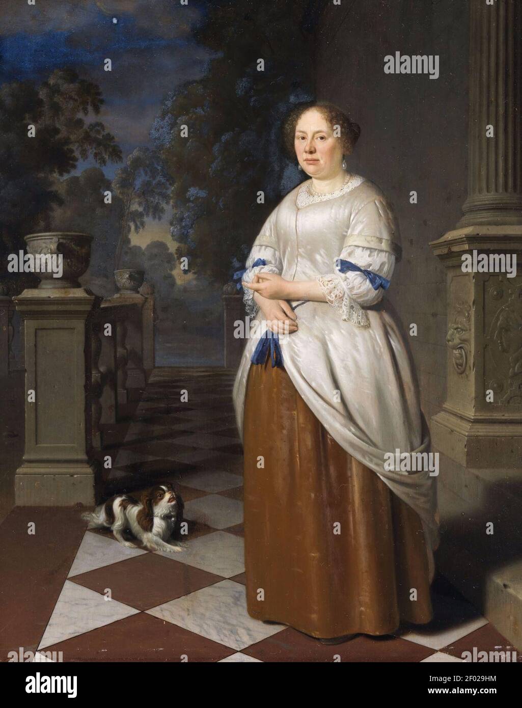 Pieter Cornelisz van Slingelandt - Portrait of Anna Splinter wife of ...