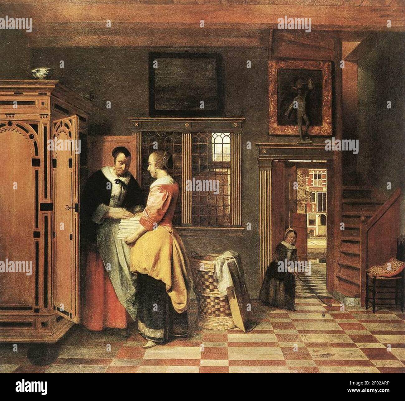 Pieter de Hooch - At the Linen Closet Stock Photo - Alamy