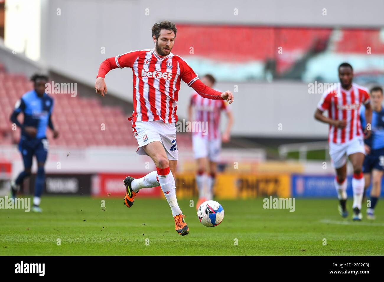 Nick Powell #25 of Stoke City in action during the game in, on 3/6/2021 ...