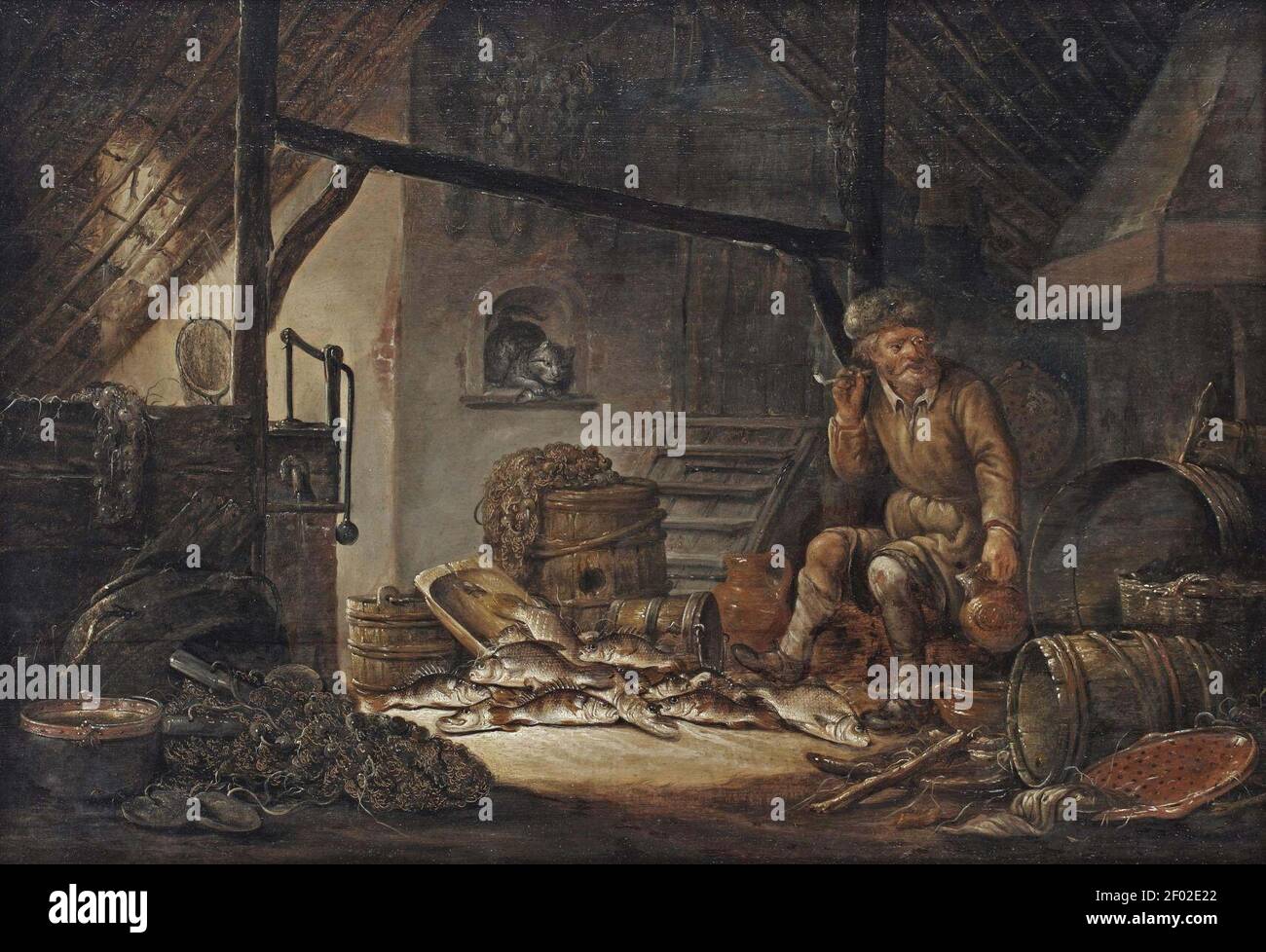 Seated fisherman smoking hi-res stock photography and images - Alamy