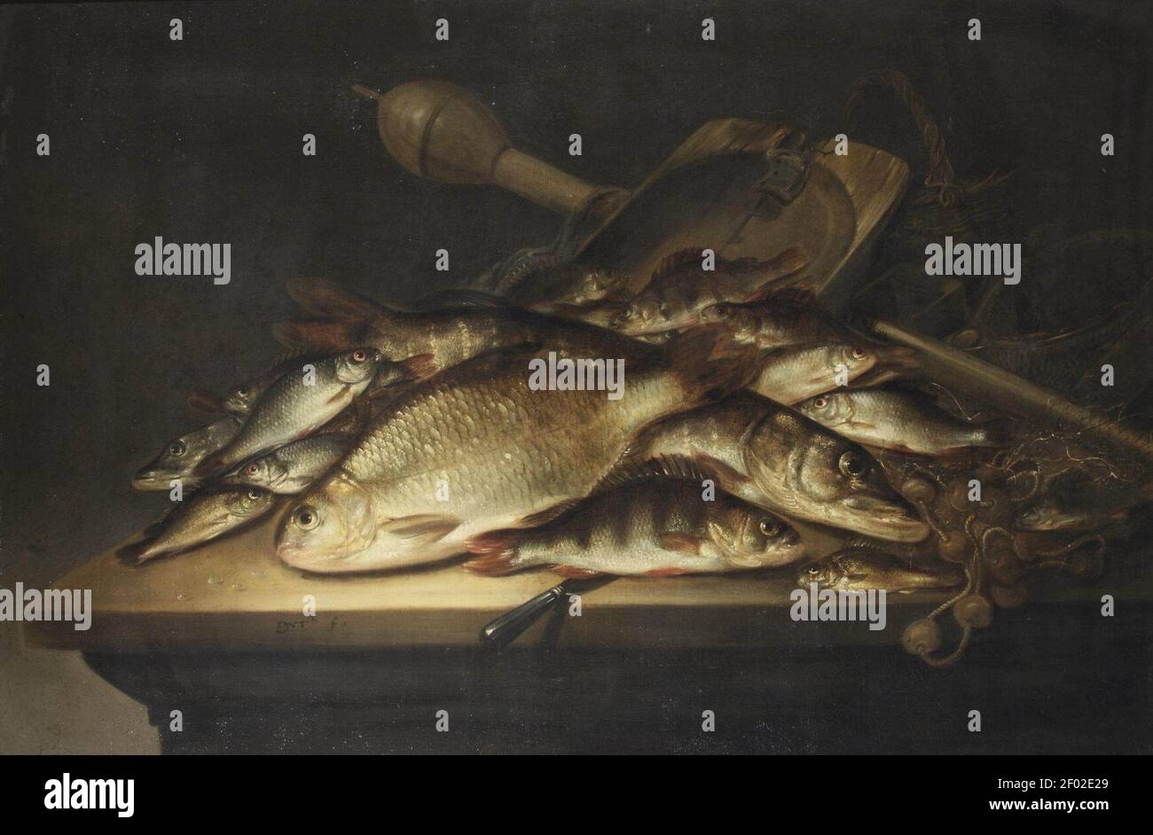 Pieter de Putter - A pike, a carp, a perch, and various other fish ...